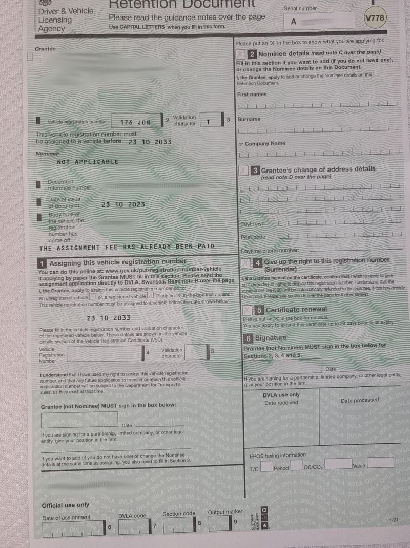 Private Registration - 176 JON